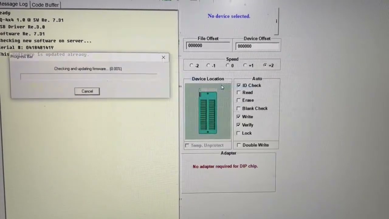 Program AT28c256 on GQ-4x4 Universal EPROM programmer