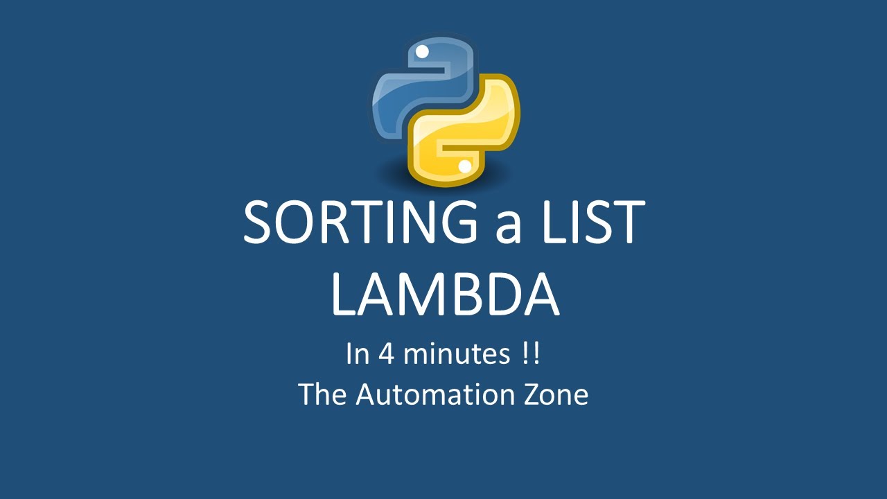 Sort a List using Lambda Expression- Python Tutorial 20