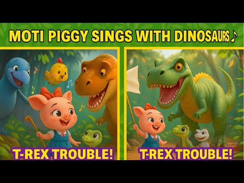 Brave Piggy vs Angry T-Rex! | Dinosaur Cartoon for Kids | Dinosaur Cartoon