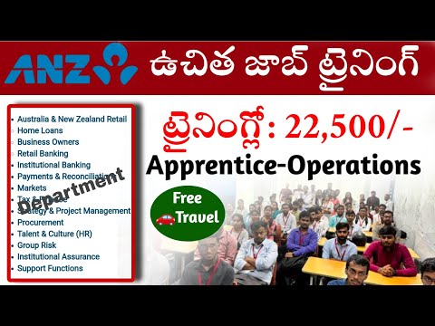 ANZ Free Job Training with Stipend || Private Company' Jobs || Latest Jobs || Apprentice Jobs
