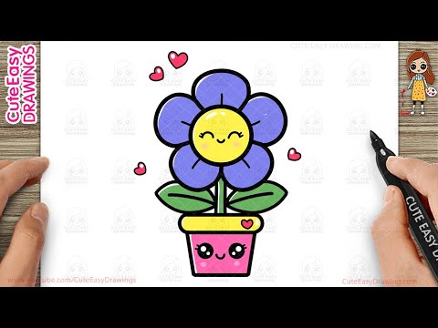 How to Draw a Cute Flower Pot Easy for Kids