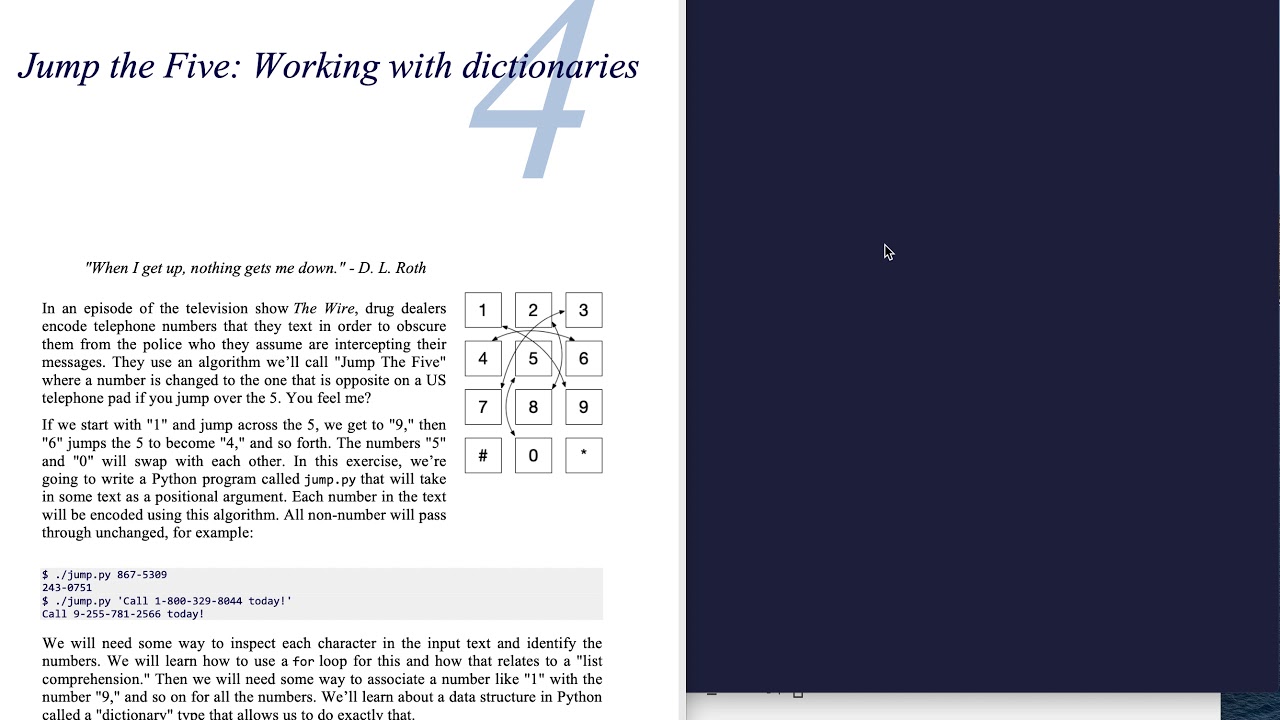 Tiny Python Projects: Ch 4 Pt 1 (Jump The Five intro)