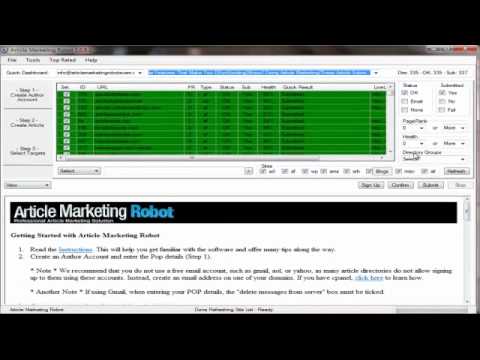 RSS XML Exporting of Article Marketing Robot