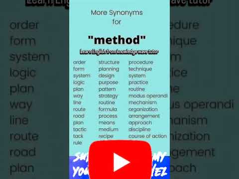 More synonyms for method #englishvocabulary #learnenglish #englishpracticeeveryday #tips #youtube #📚