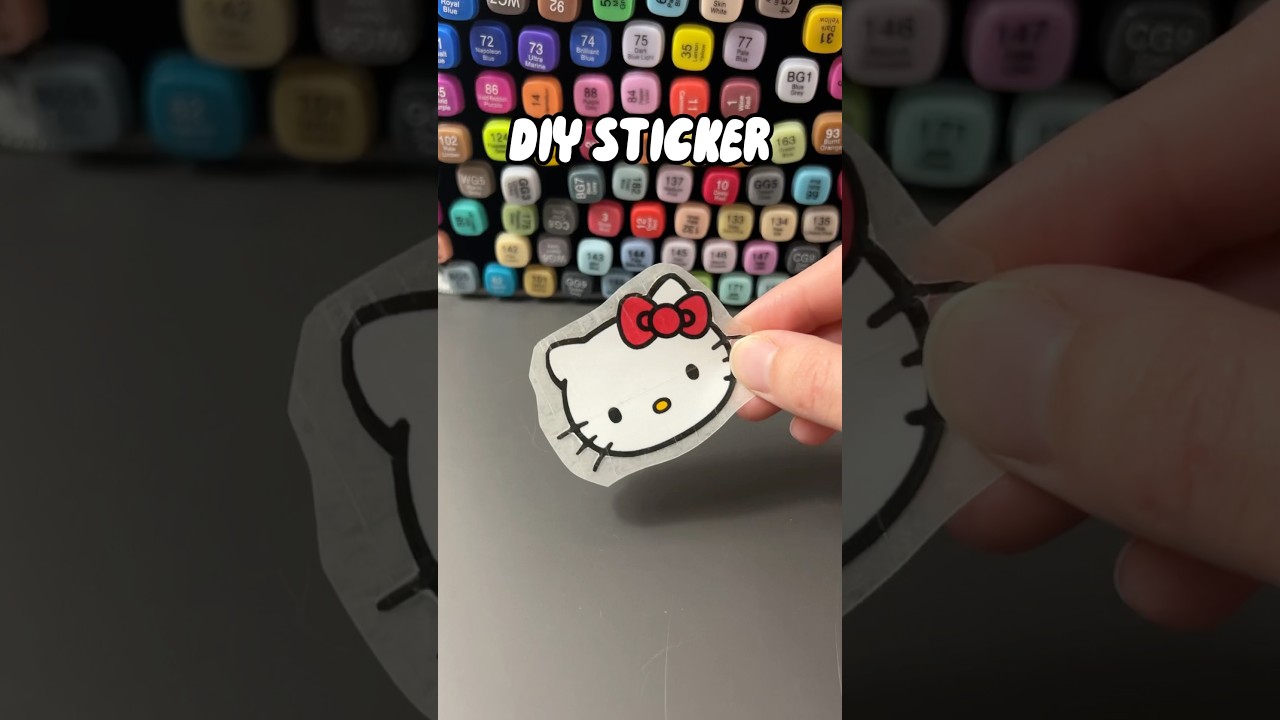 How to make stickers at home?! #diysticker #papercrafts #hellokitty #cute #crafts #diy