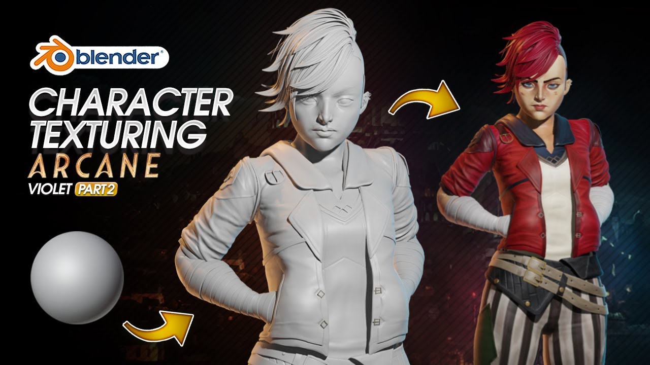 Vi (Arcane) Blender Character Modeling, Texturing Process - Part 2