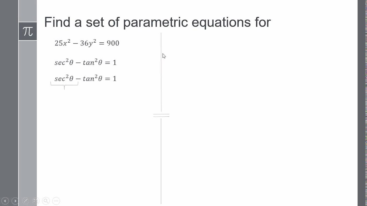 Find a set of parametric equations for