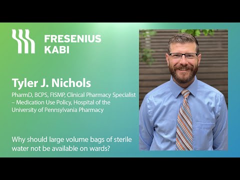 Why should large volume bags of sterile water not be available on wards?
