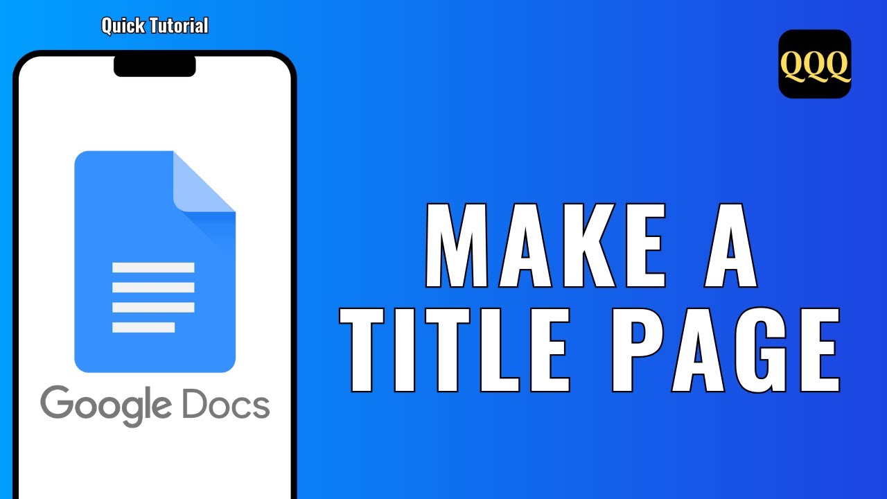 How to Make a Title Page on Google Docs