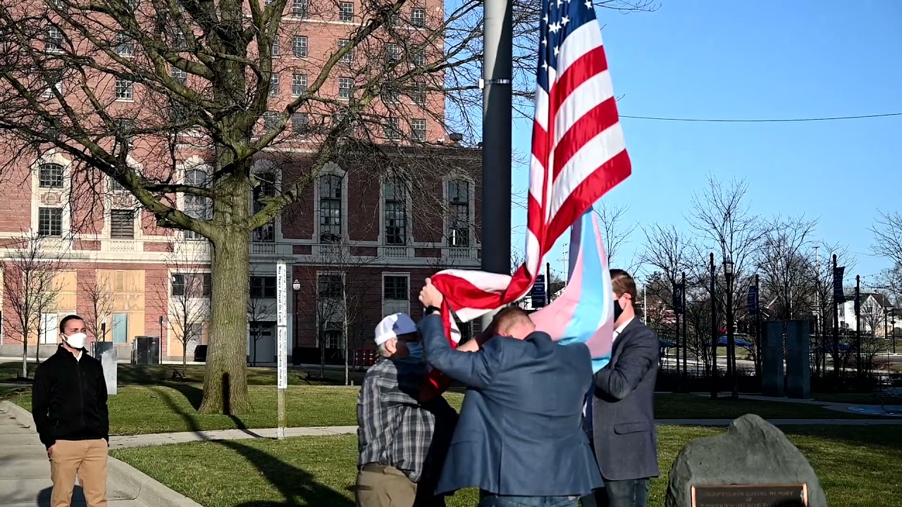 Transgender flag raised in downtown Jackson