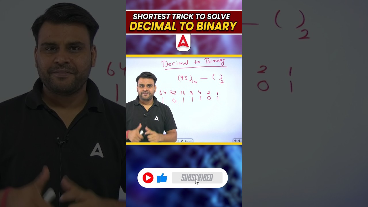 Shortest 🔥🔥 trick to solve decimal to binary #shorts #easytricks