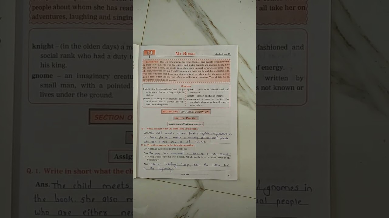 Std 4|Lesson 14|My Books|English Balbharati Workbook Question and Answers|