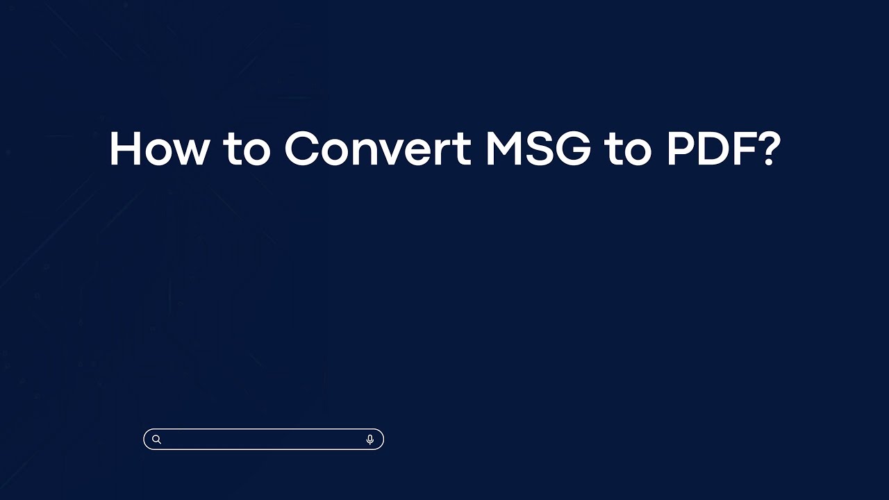 How to Convert MSG to PDF?