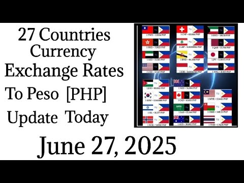 June 27, 2025 - Exchange Rates of 27 Countries to Philippine Peso Today