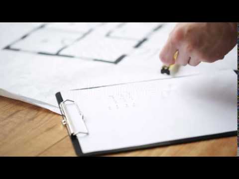 Close Up Of Male Hands Measuring Blueprint 6 - Stock Footage | VideoHive 12596173