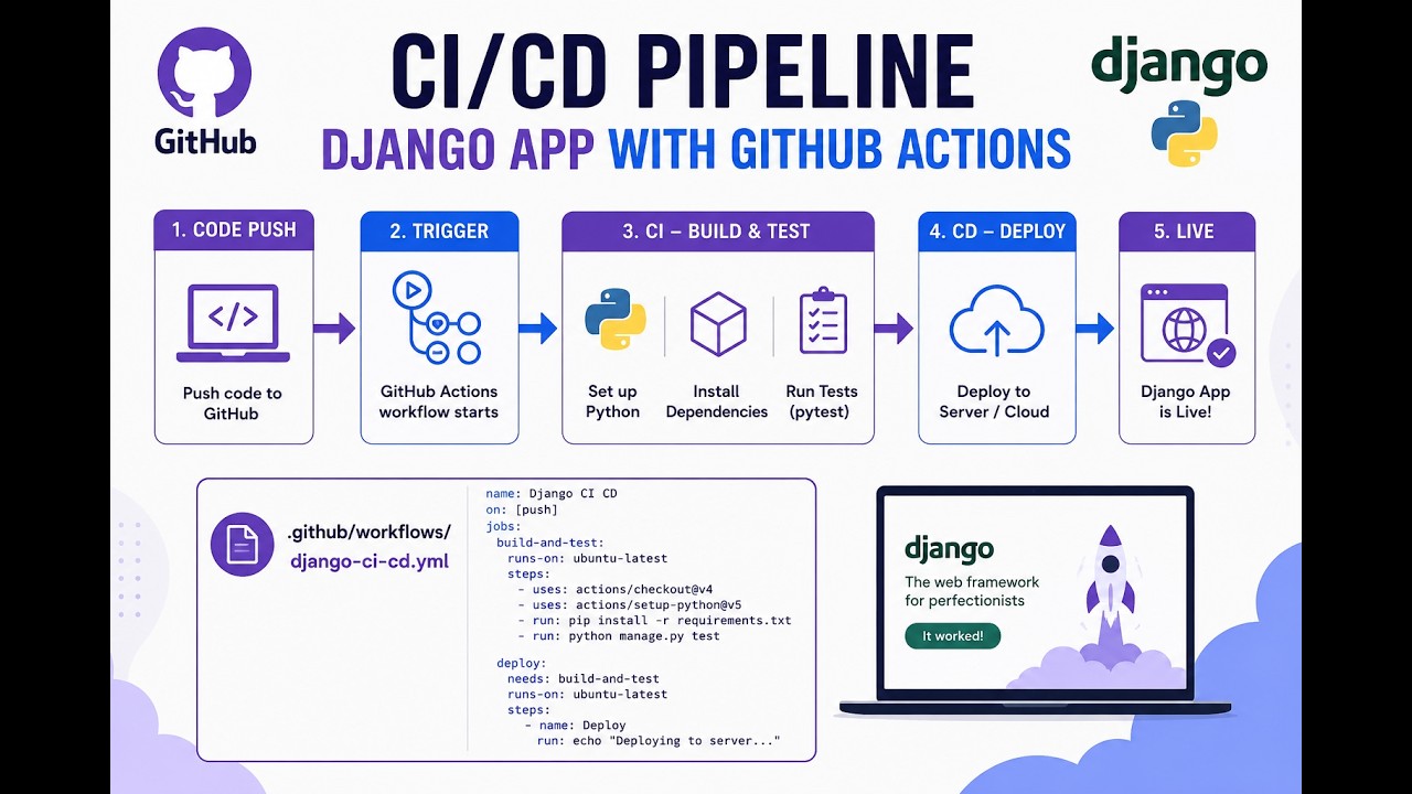 Django + GitHub Actions CI/CD Tutorial (Beginner to Advanced)