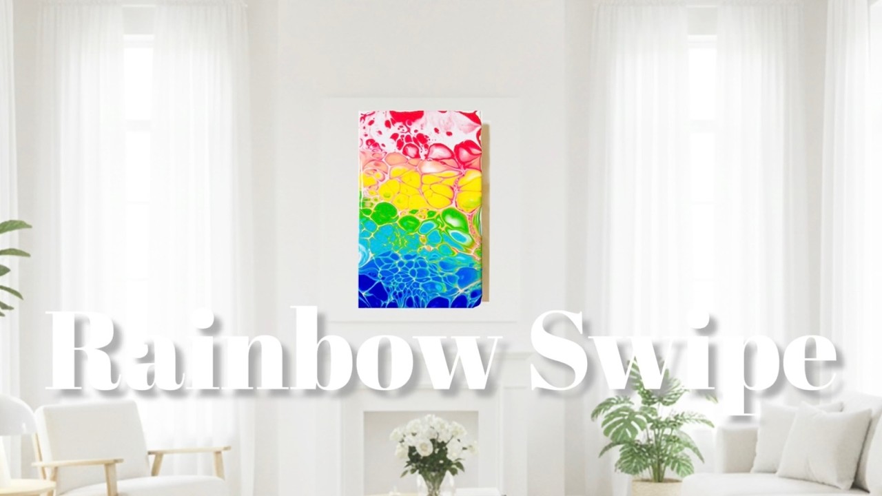 Fluid Art | Rainbow Swipe Art 🎨 + What Happens If You Mix the Rainbow? | Abstract Art
