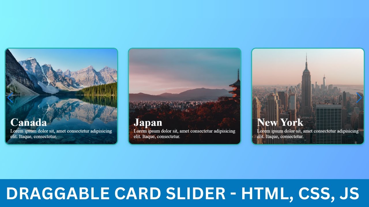 Draggable Card Slider with HTML, CSS and JavaScript | Card Slider using SwiperJS