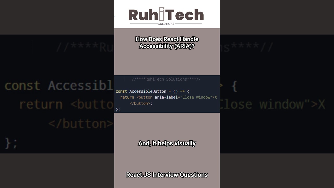 React JS React Handle Accessibility  #reactjsinterviewquestions #reactjstutorial #reactjs #job #