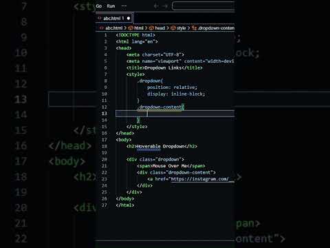 Css drop down menu | how to create drop down menu in Css #shorts #youtubeshorts