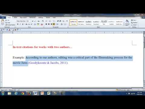 In-text Citations for Works with Two Authors