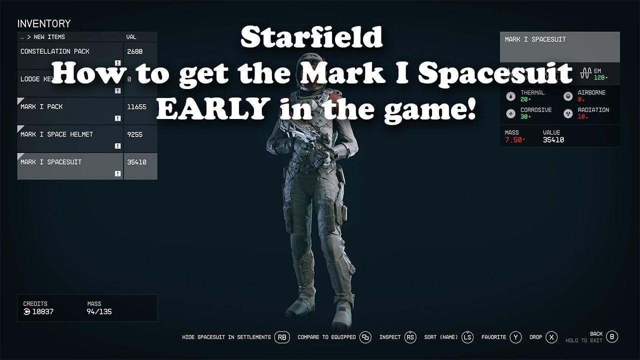 Starfield - How to get the Mark I Spacesuit EARLY in the game!