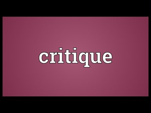 Critique Meaning