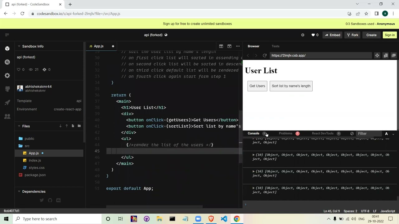 Fetch and sort Alphabetically with useEffect (Reactjs)