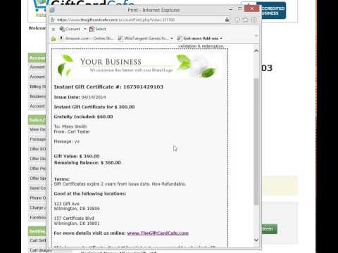 Manage Instant Gift Certificates Redeem, Email, & Print Certificates