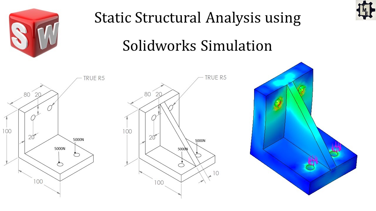 Static Structural Analysis using SOLIDWORKS Simulation | Solidworks Tutorials for beginners