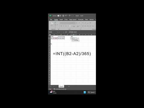 Age Calculating Formula in Excel #excel #formula
