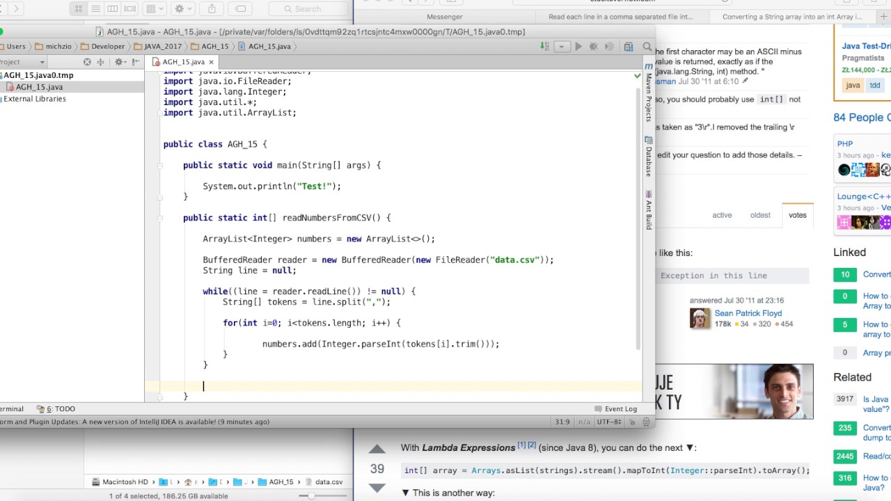 Java Tutorial   Reading Data Numbers From CSV File