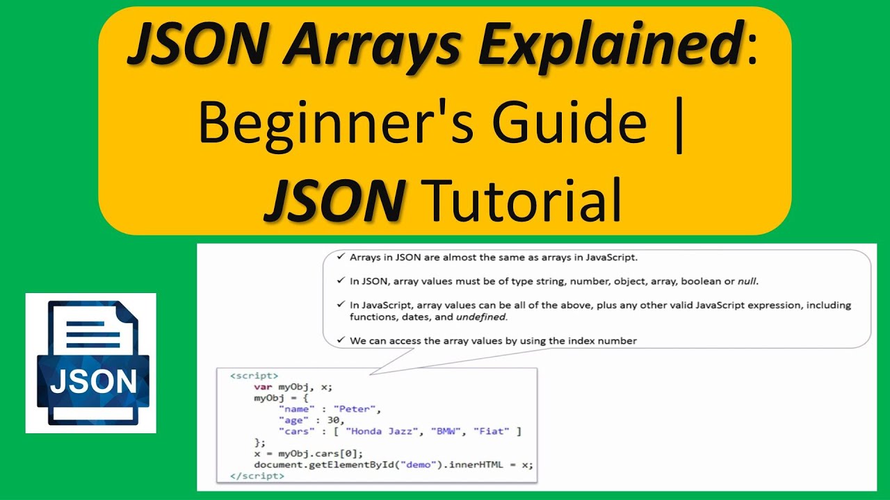 JSON Arrays Explained: Beginner's Guide | JSON Tutorial