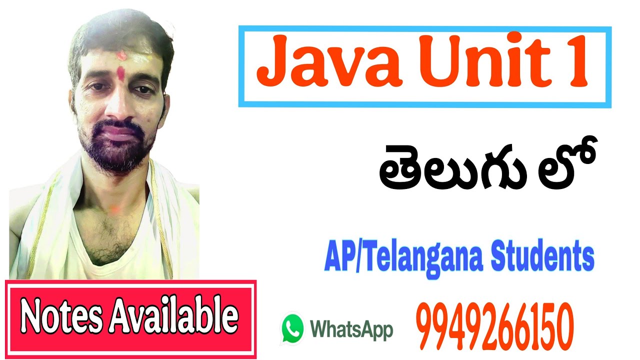 Unit–1 Java | Object Oriented Thinking, OOP Concepts & Java Basics | Full Syllabus Explained