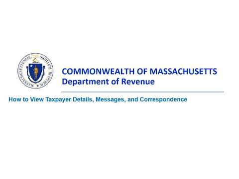 How to View Taxpayer Details, Messages, and Correspondence