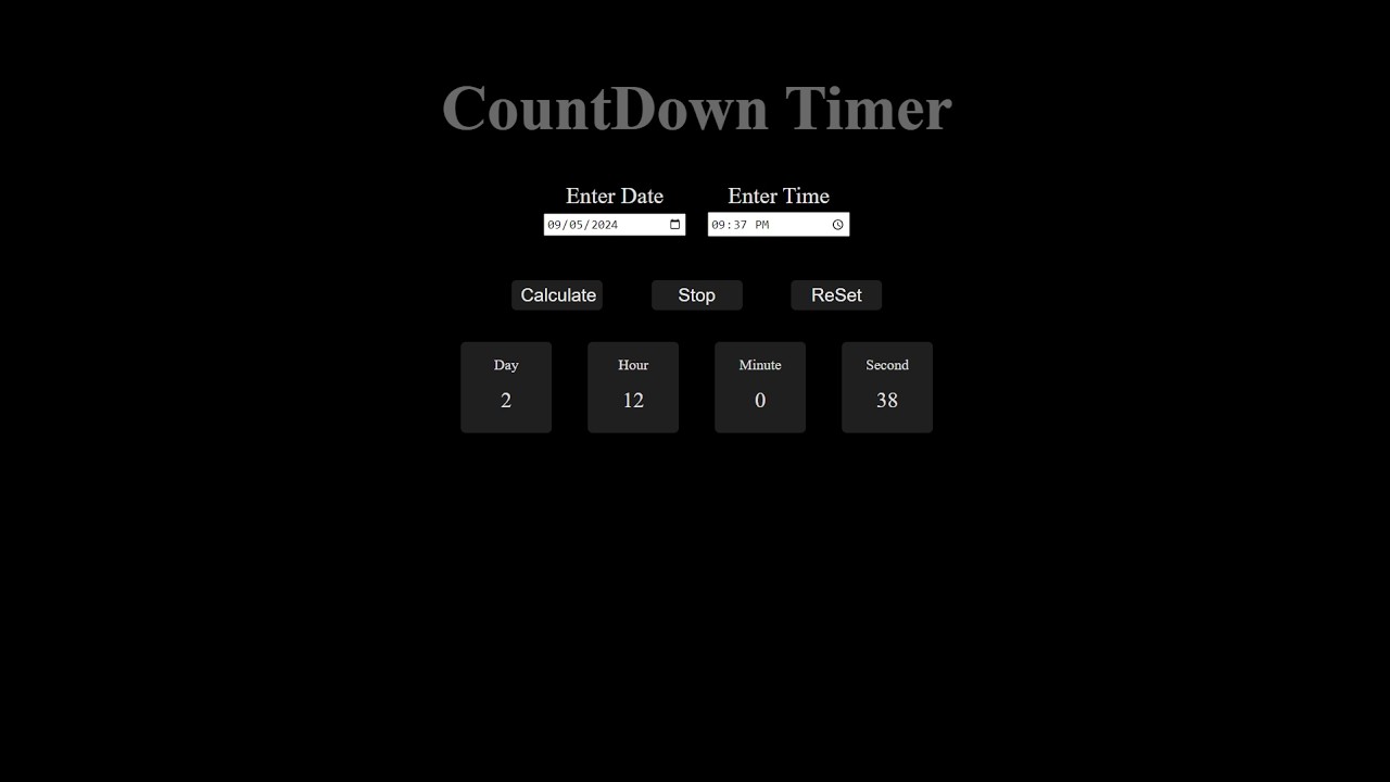Countdown Generator Project | HTML, CSS, and JavaScript