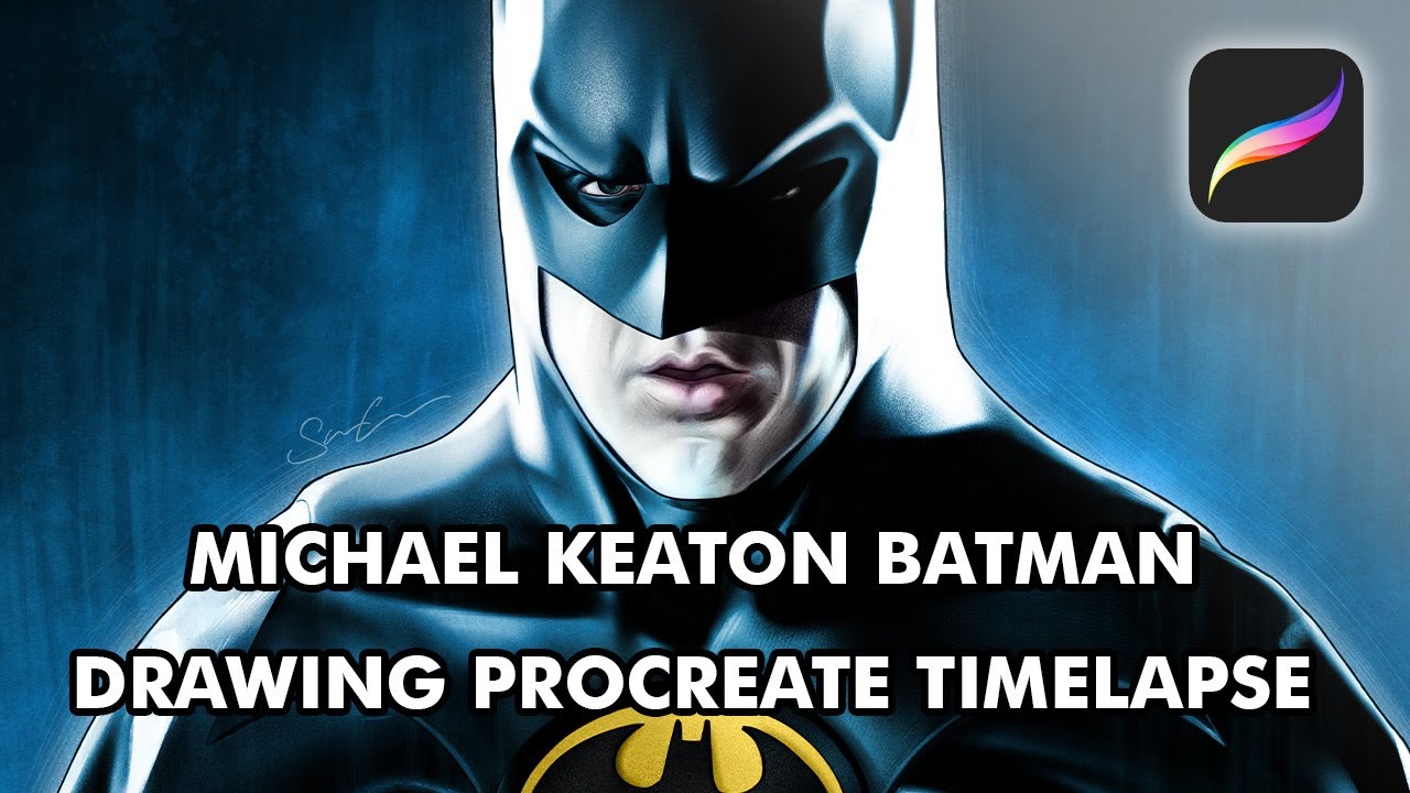 Drawing Batman from Batman Returns (Michael Keaton) - Procreate Timelapse