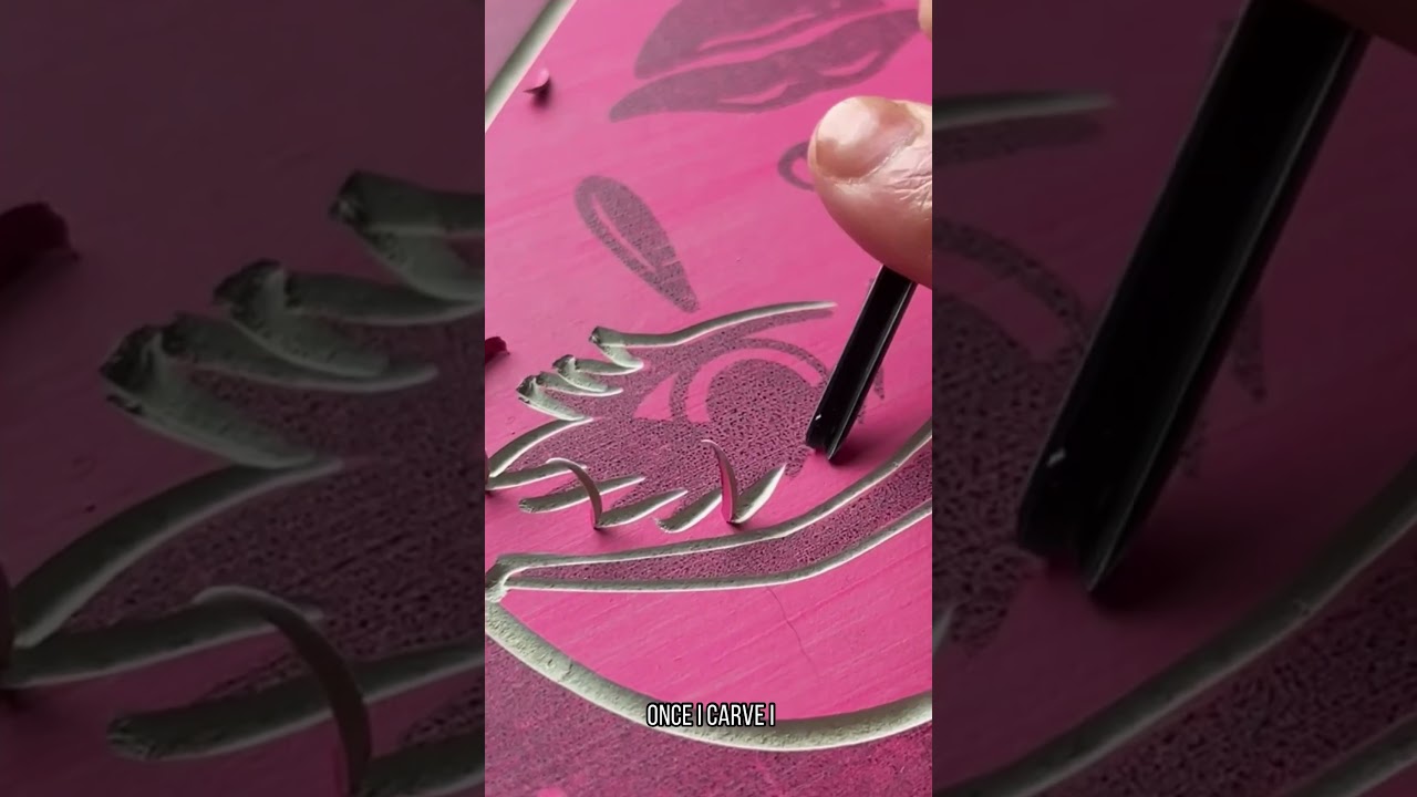 Here’s the REAL reason why I stain my linoleum before I carve! 🤯 #printmaking #linocut #faq