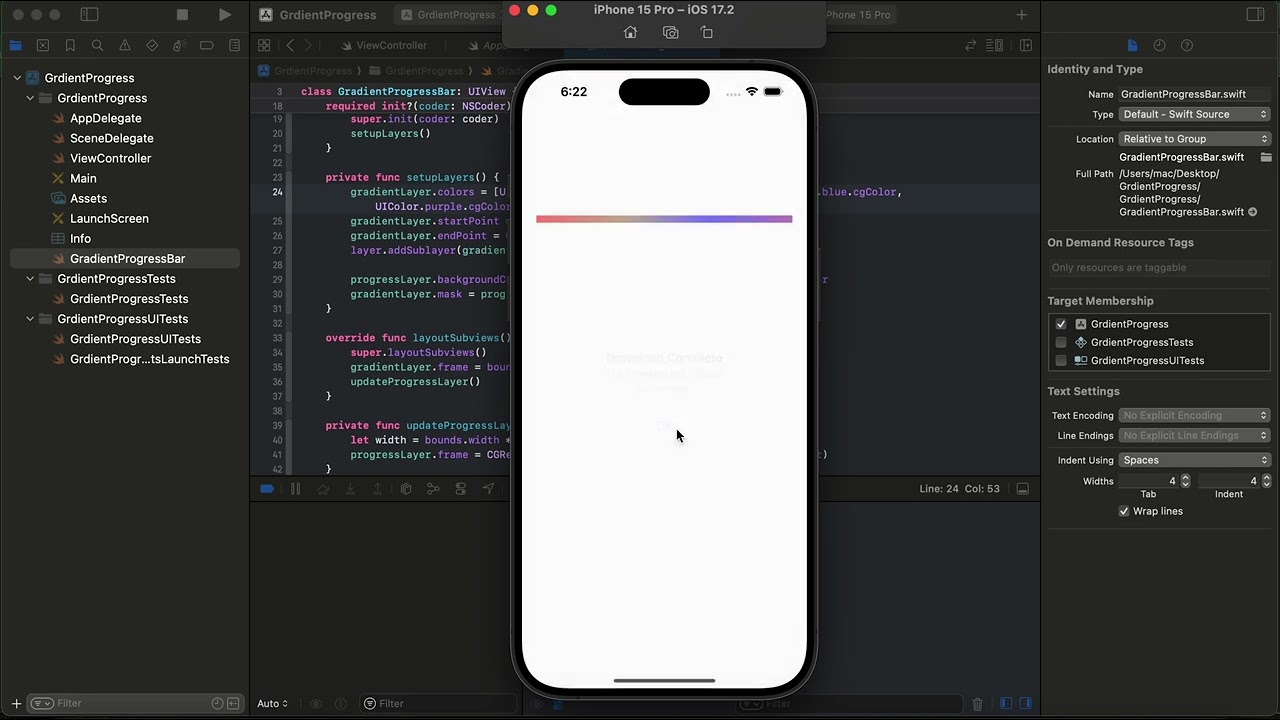 Gradient progress bar in swift