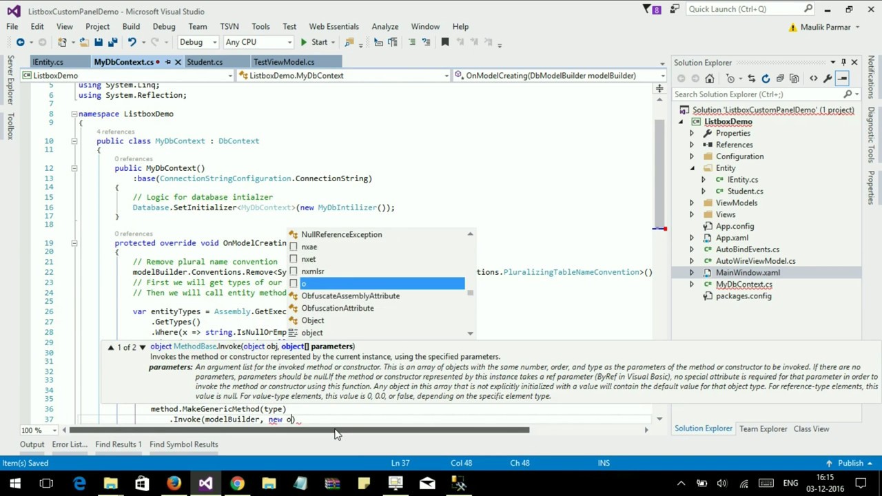 Entity Framework Advanced : Code first, create dynamic model