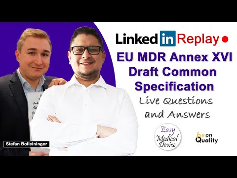 EU MDR Annex XVI - Draft Common Specification [Stefan Bolleininger]