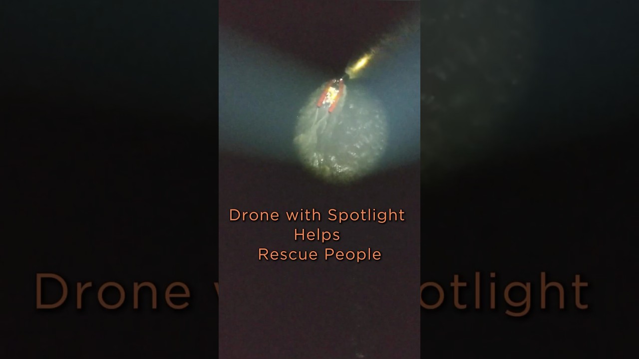 Drone with spotlight helps locate stranded people from a flood. 🚨 #dji #drone #rescue #emergency