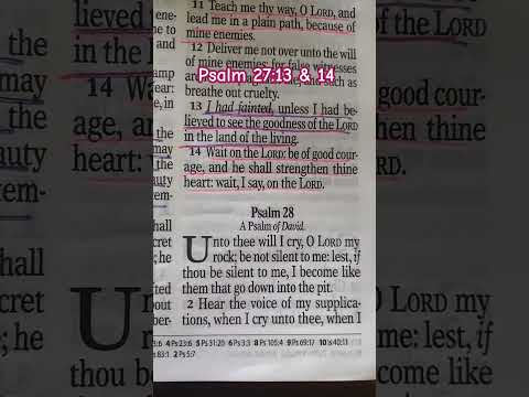Psalm 27:13-14 KJV #encouragement #glorifythelord #jesus #love #god #bible #scripture #psalms