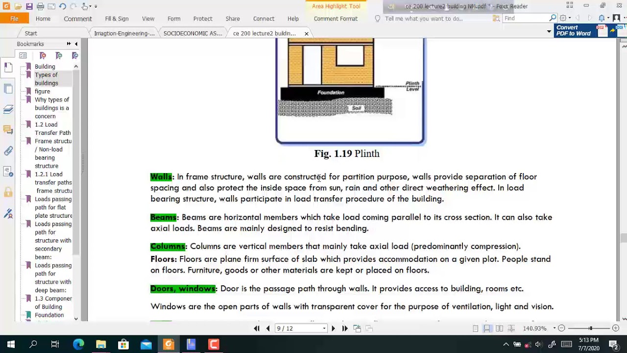 CE 200 BASIC CONCEPT OF  BUIDING COMPONENTS