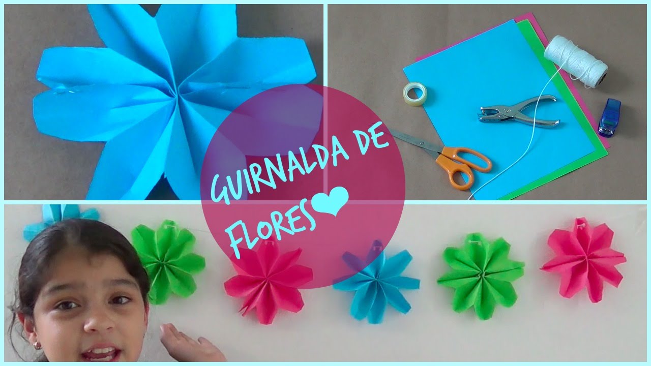 Como hacer una guirnalda de flores FACILÍSIMO!
