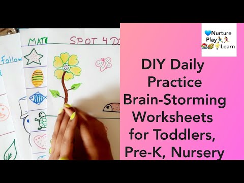 DIY Brain-Storming Activity Worksheets for Toddlers, Nursery, Preschoolers