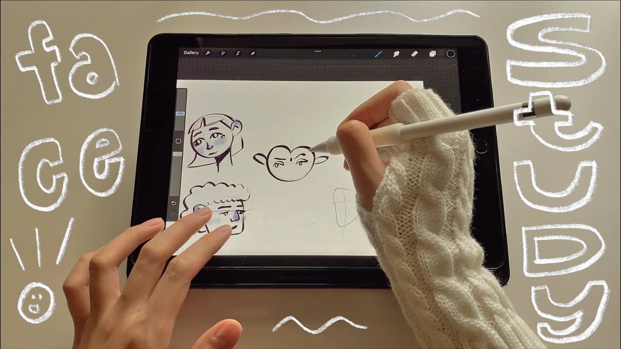 procreate: practicing facial expressions 🎭 || draw with me 003