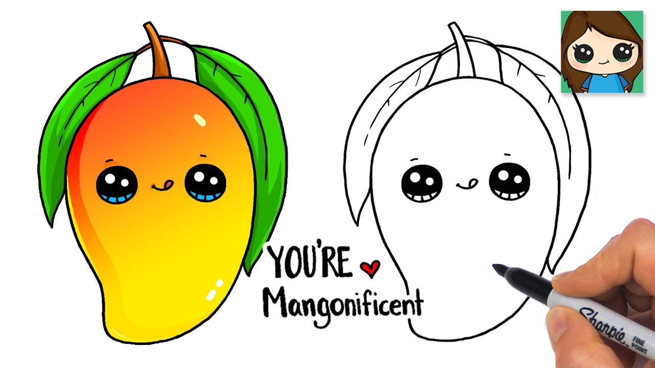 How to Draw a Mango 🥭 Cute Fruit Pun Art