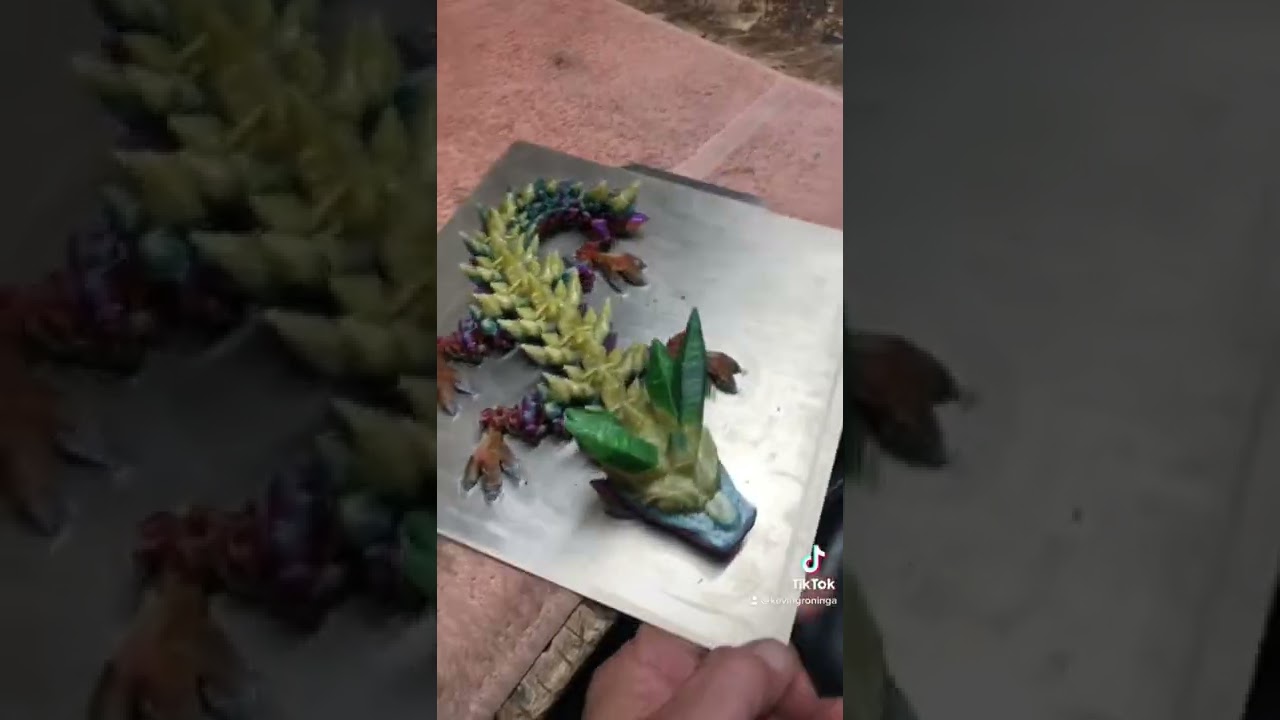 ‘Baby Crystal Dragon’ by Cinderwing3D. Made from colored DIY filament from PET Plastic Bottles!