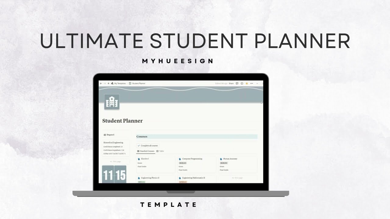 Template Tour| Notion Student Planner Template